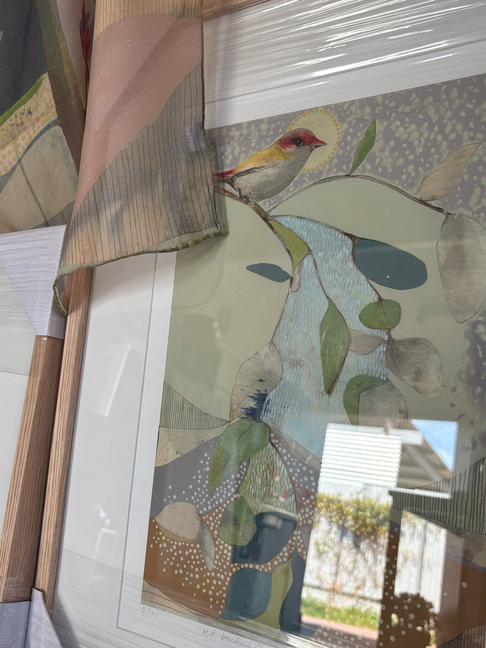 Red Backed Finch and Blue Gum (i) - Edition Print – danakinter